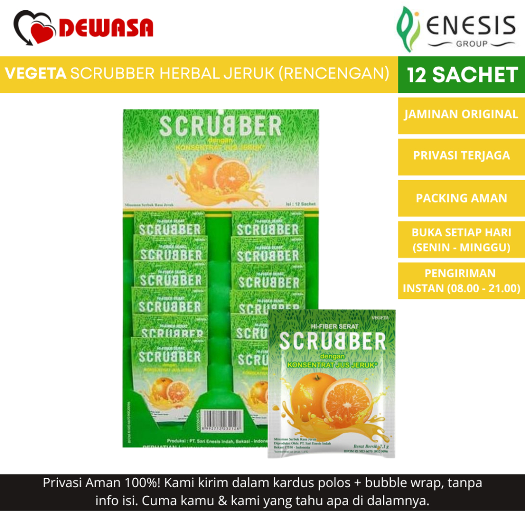 Jual VEGETA SCRUBBER Herbal Minuman Serat Rasa Jeruk - Rencengan - (12 ...
