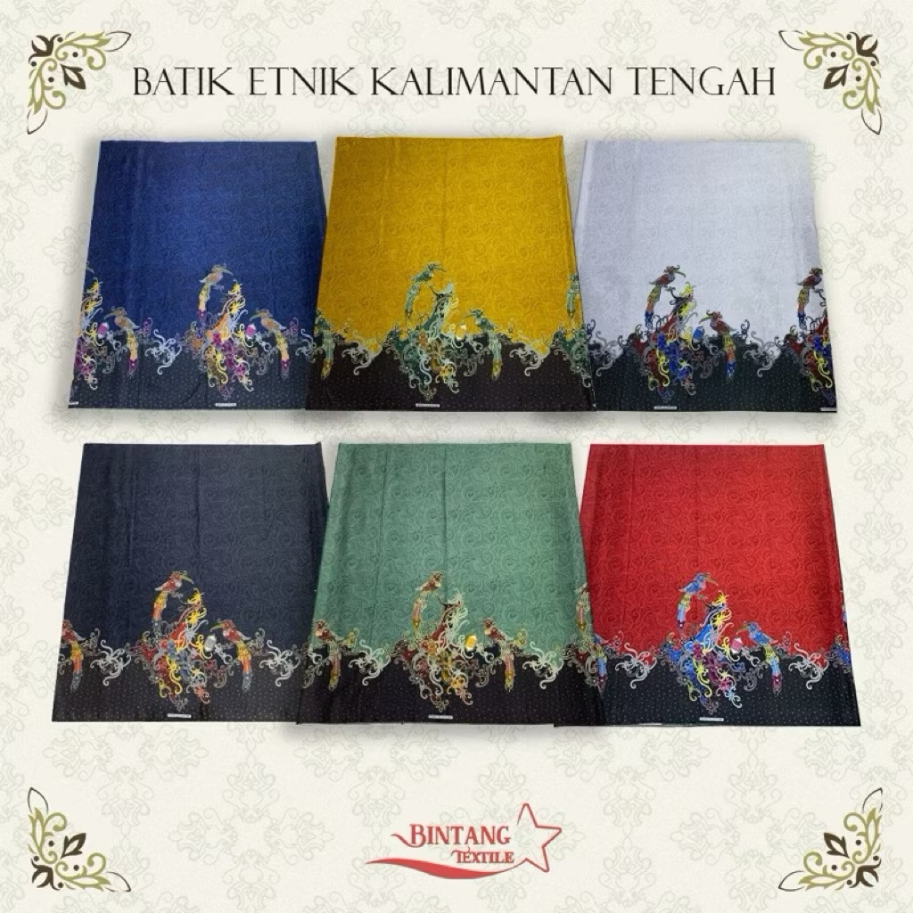 Jual Kain Batik Khas Etnik Kalteng Motif Burung Enggang bahan Semi Sutera Motif Timbul - Harga ...