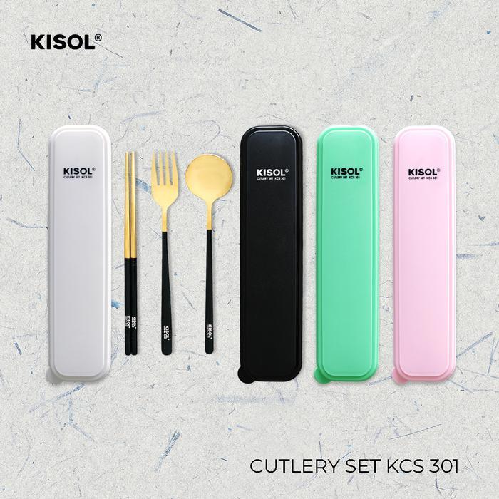 Jual KISOL Cutlery Set KCS 301 Peralatan Makan Set Sendok/Garpu/Sumpit ...