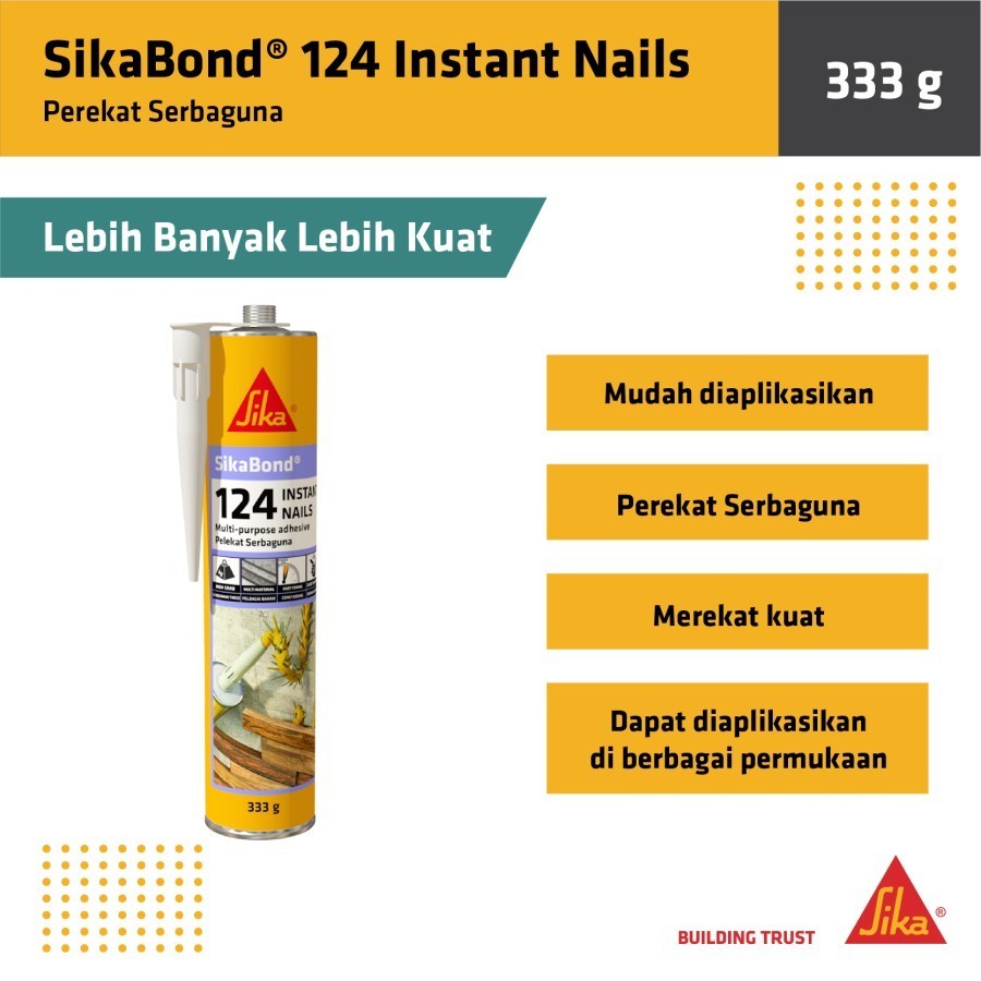 Jual Sikabond 124 Instant Nails Perekat Lem Kayu Panel Dinding ...