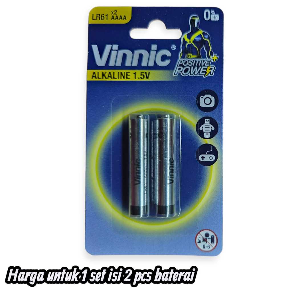 Jual baterai VINNIC AAAA / A4 1,5v battery LR61 ALKALINE E96 satu set ...