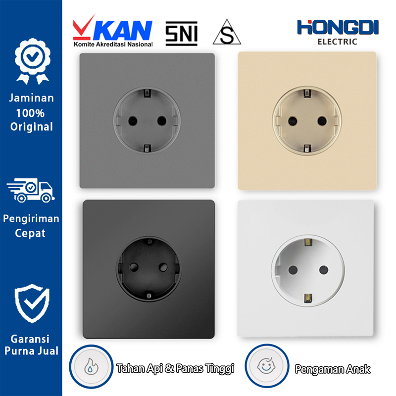 Jual HONGDI EU Power Socket 16A - Colokan Eropa Standar Stop Kontak ...