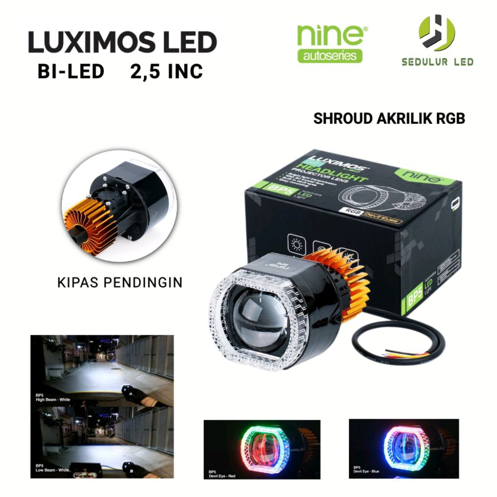 Jual LUXIMOS ] Biled Proji Led 2,5 inc Biled Motor Biled Mobil BP5 40 ...