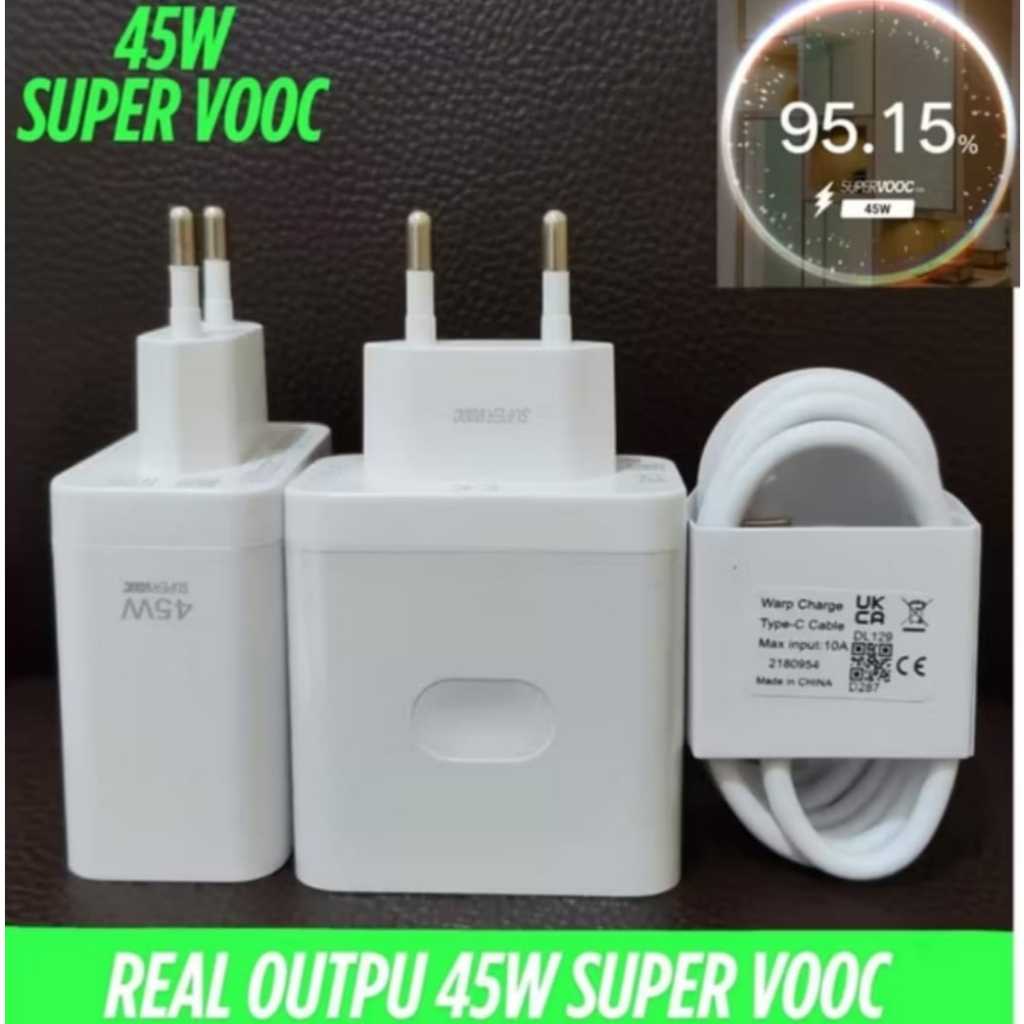 Jual Charger Travel Adaptor+Kabel OPPO 45W Supervooc USB Type C Real ...