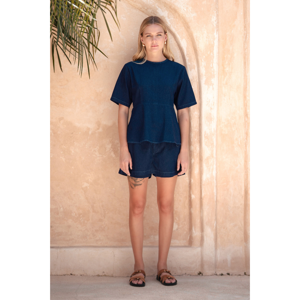 Jual Kivee - Rune Skort DarkDenim | Shopee Indonesia