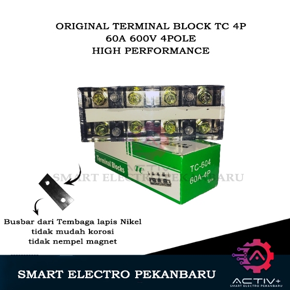 Jual TERMINAL BLOCK TC 4P 60A 600V TC-604 60A 4POLE Connector Konektor ...