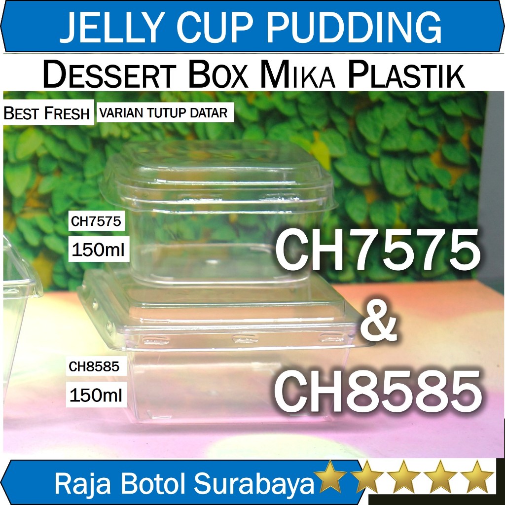 Jual Jelly Cup Kotak CH7575 CH8585 Tutup Datar paket 10pcs 25pcs jar ...