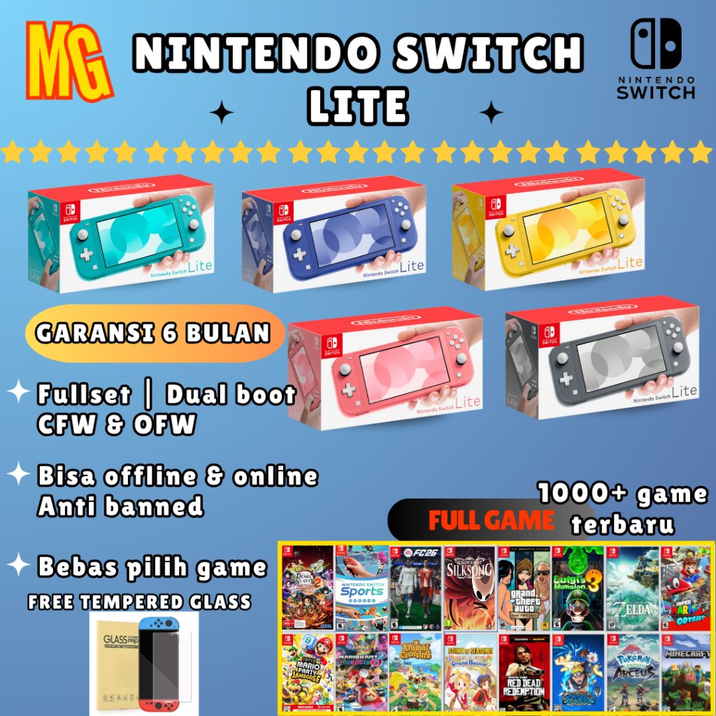 Jual [NEW] Nintendo Switch Lite CFW 512GB Full Game | Shopee Indonesia