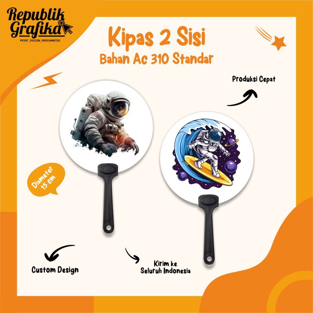 Jual KIPAS TANGAN SOUVENIR PROMOSI CUSTOM - 2 SISI - BAHAN AC 310 ...