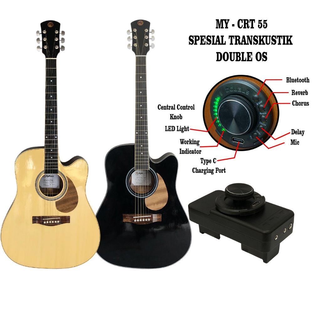Jual Gitar Transkustik MY-CRT 55 Body Jumbo Cuteway Bisa custom nama ...