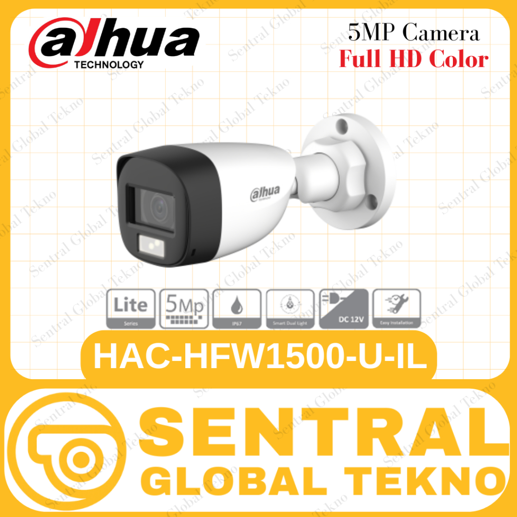 Jual CCTV Dahua 5MP Outdoor HAC-HFW1500-U-IL Smart DUAL Light / Kamera ...