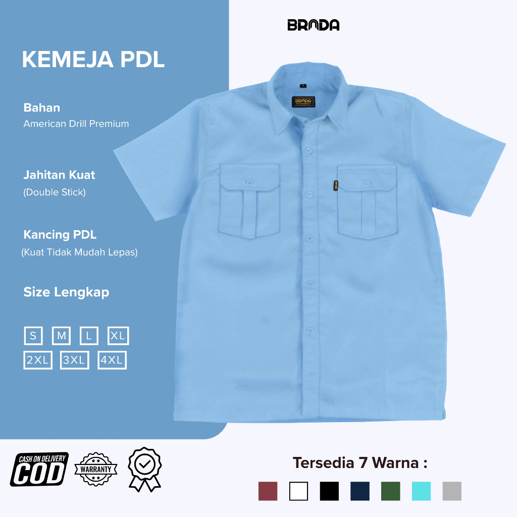 Jual BRADA - Kemeja PDL PDH Drill / Baju Atasan Seragam Kerja Lapangan ...