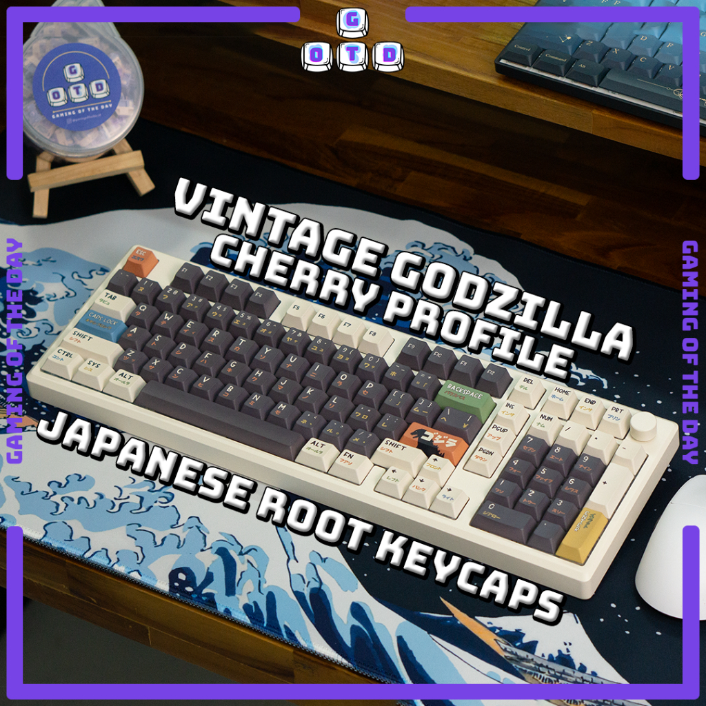 Jual Vintage Godzilla Keycaps Japanese Root PBT Dye Sub Cherry Profile ...