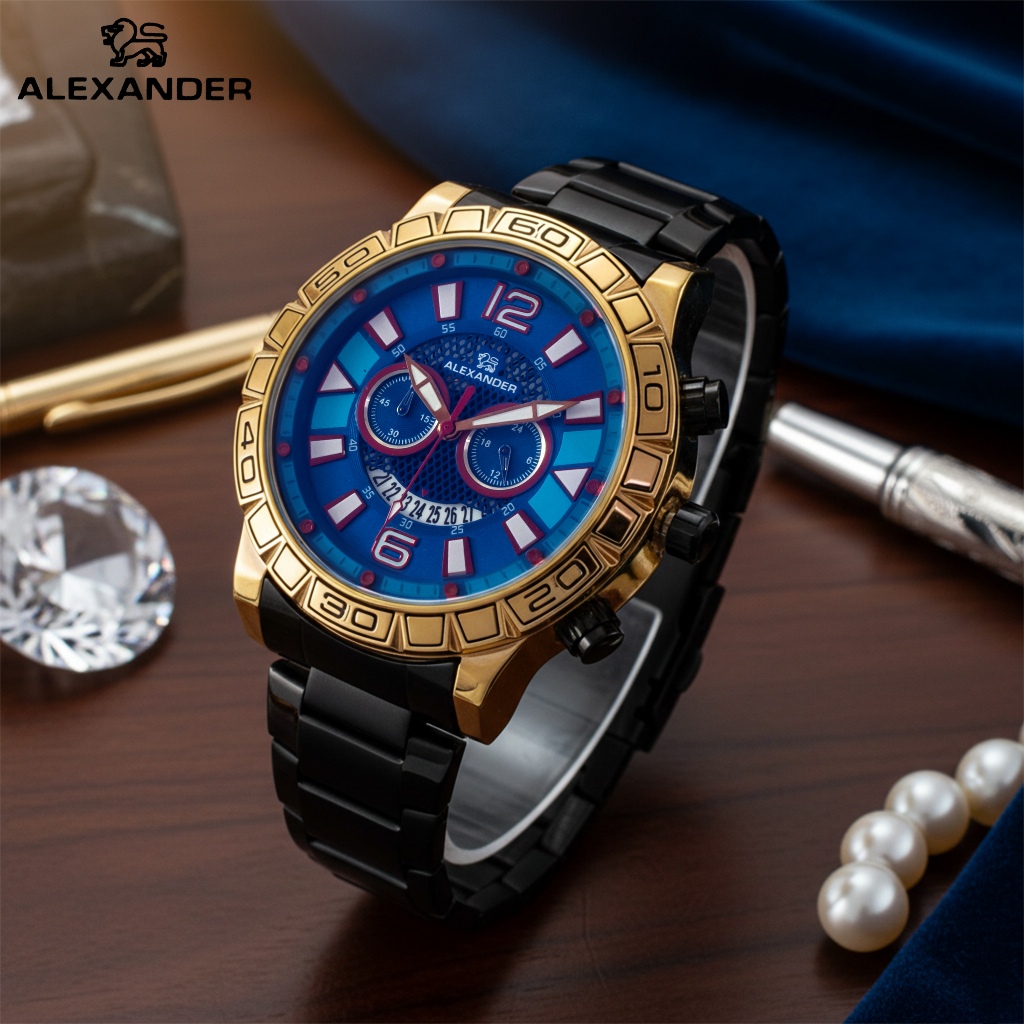 Jual ALEXANDER 9001-MD JAM TANGAN PRIA FASHION SPORTY 3ATM WATER ...