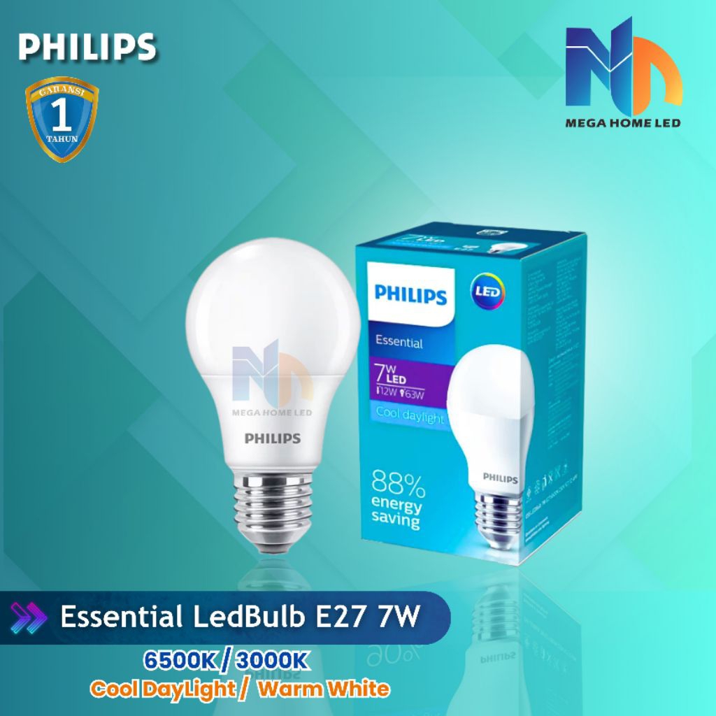 Jual Lampu Philips ESS LED 7W Single E27 Putih Kuning Hemat Energi SNI ...