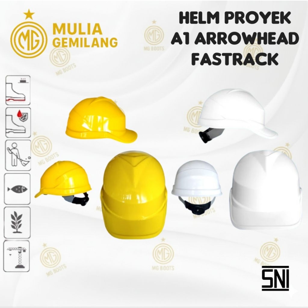 Jual Helm Proyek Safety A1 model topi + Fastrac | Shopee Indonesia