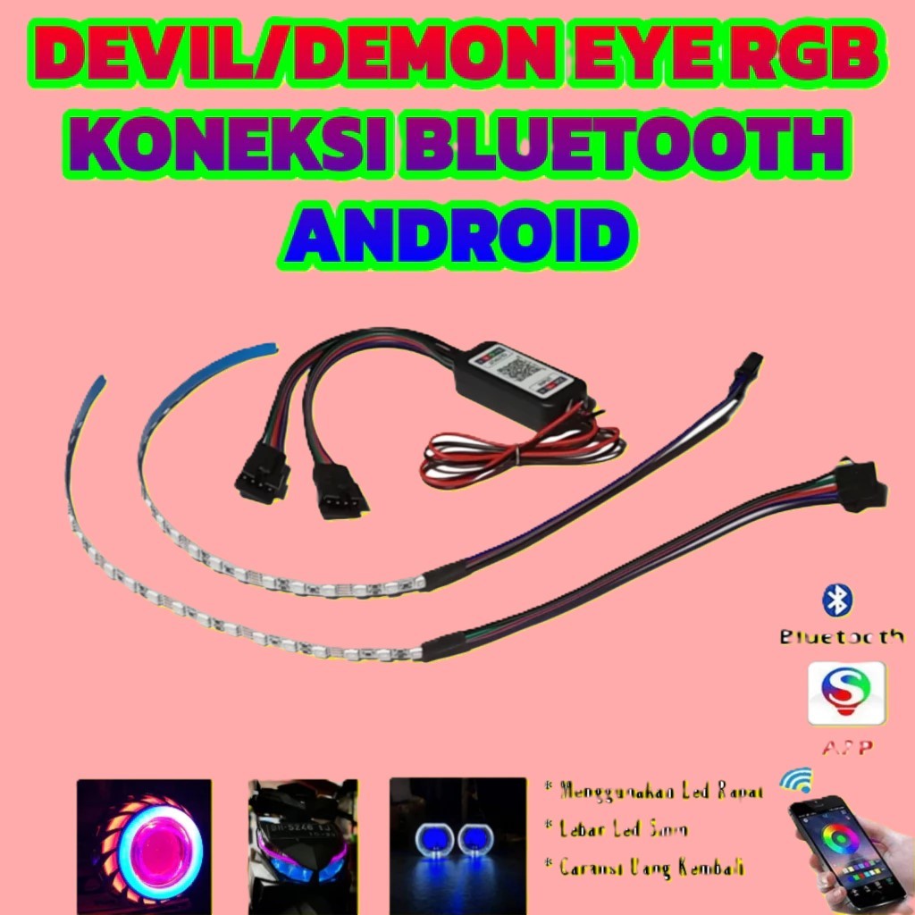 Jual LAMPU LED DEMON RGB / DEVIL RGB KONEKSI BLUETOOTH LED RAPAT ...