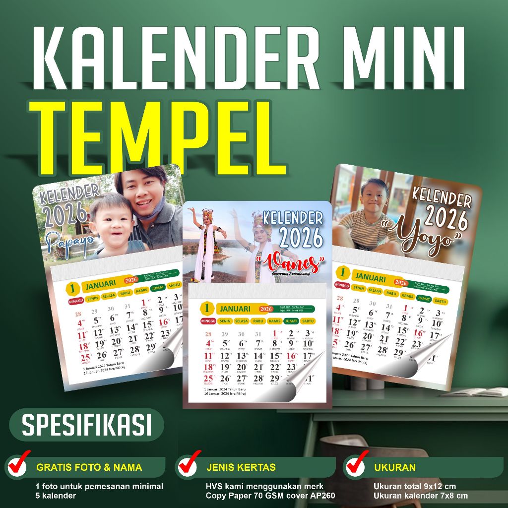 Jual Kalender Mini Tempel, kalender 2026 | Shopee Indonesia
