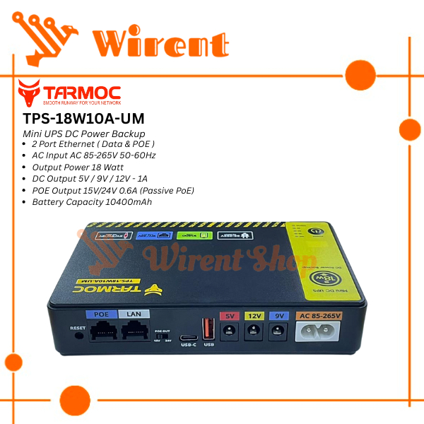 Jual Tarmoc TPS-18W10A-UM | Mini UPS DC Power Supply 5V/9V/12V POE 15 ...