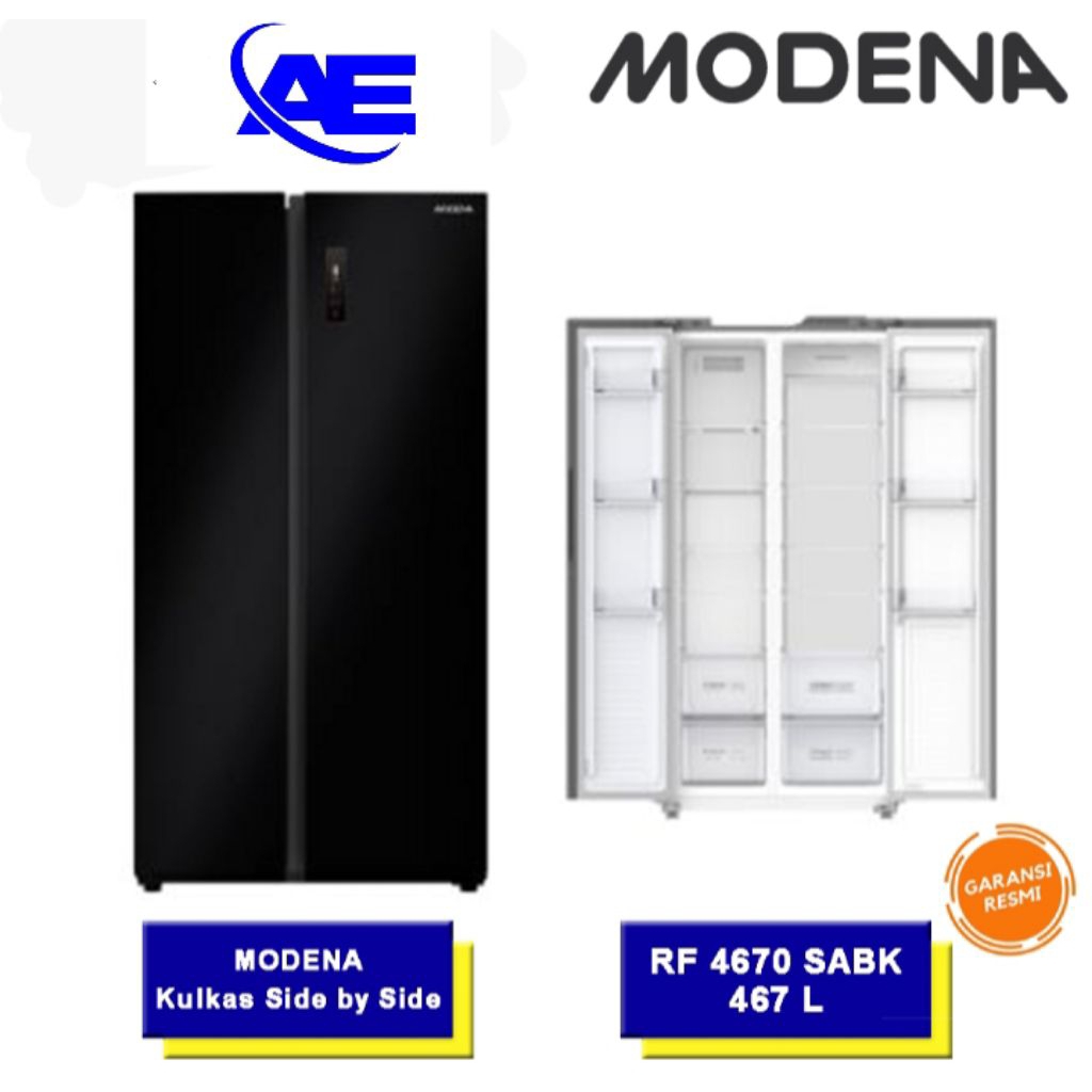 Jual KULKAS SIDE BY SIDE MODENA RF-4670SABK | Shopee Indonesia