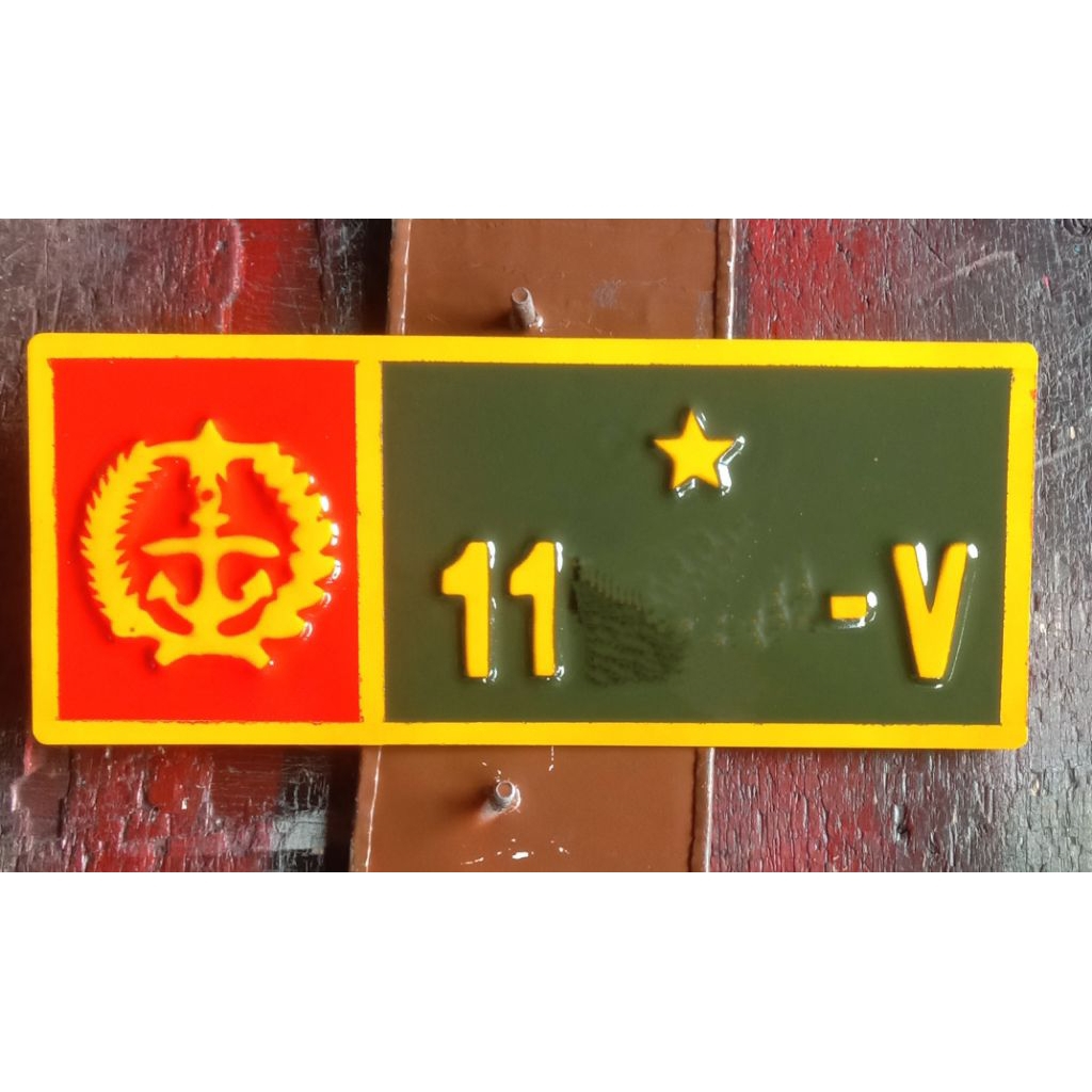 Jual Plat Nomor Motor TNI Baut tanam Ukuran 26 X 10 Cm 2Pcs | Shopee ...