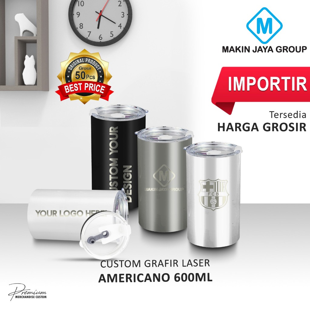 Jual TUMBLER AMERICANO GRAFIR LASER 600ML STAINLESS FREE SEDOTAN ...