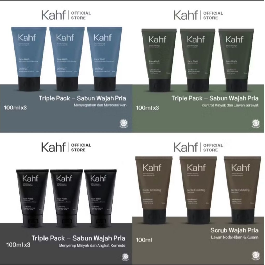 Jual Khaf Facial wash 100ml Paket Hemat isi 3 pcs (All variant ...