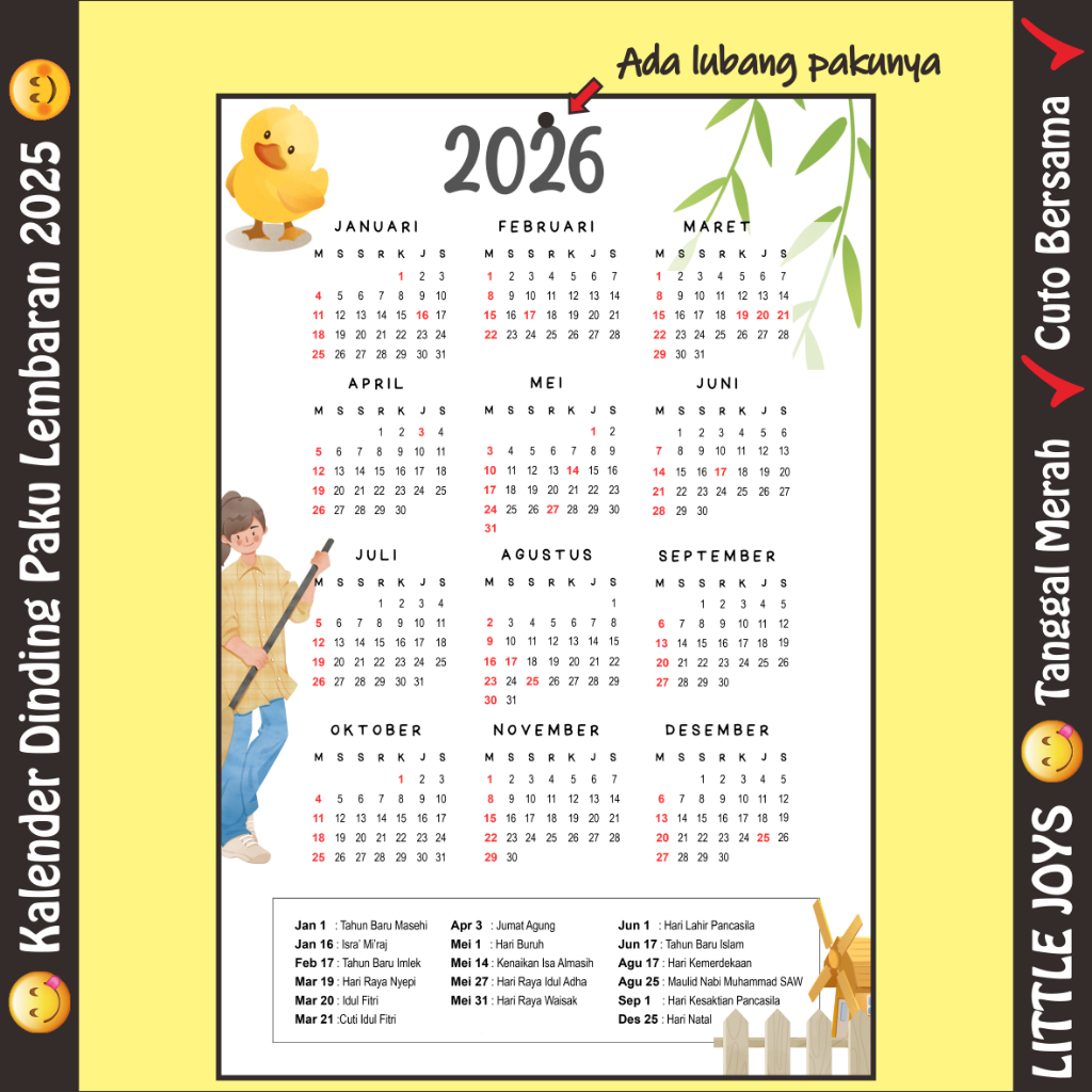 Jual [RUANG KREATIF] - LITTLE JOYS | KALENDER PAKU 2026 - Kalender ...