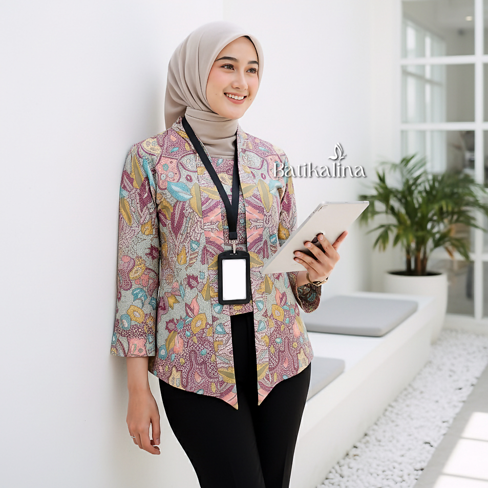 Jual Baju Batik Wanita Modern Atasan Blouse Batik Kerja Kantor Wanita | Shopee Indonesia