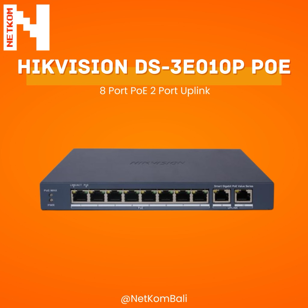 Jual Switch POE Hik Vision 8+2 Port DS-3E0310P Original | Shopee Indonesia