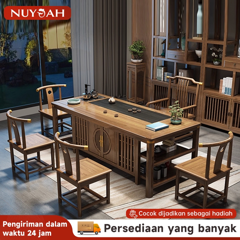 Jual Meja Teh Kayu Solid/Kesederhanaan Modern/Dengan Kursi/Meja Teh ...