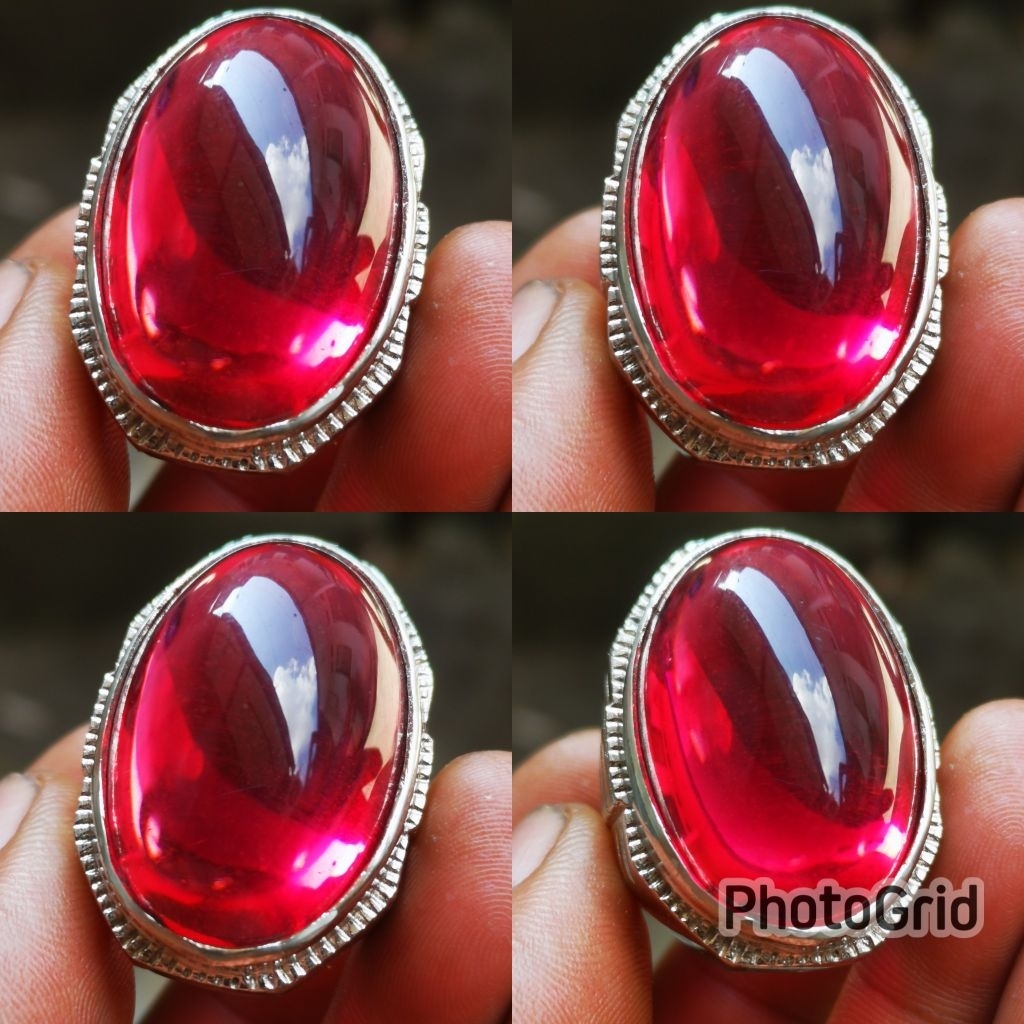 Jual Batu permata merah siam super jumbo ring tanam | Shopee Indonesia