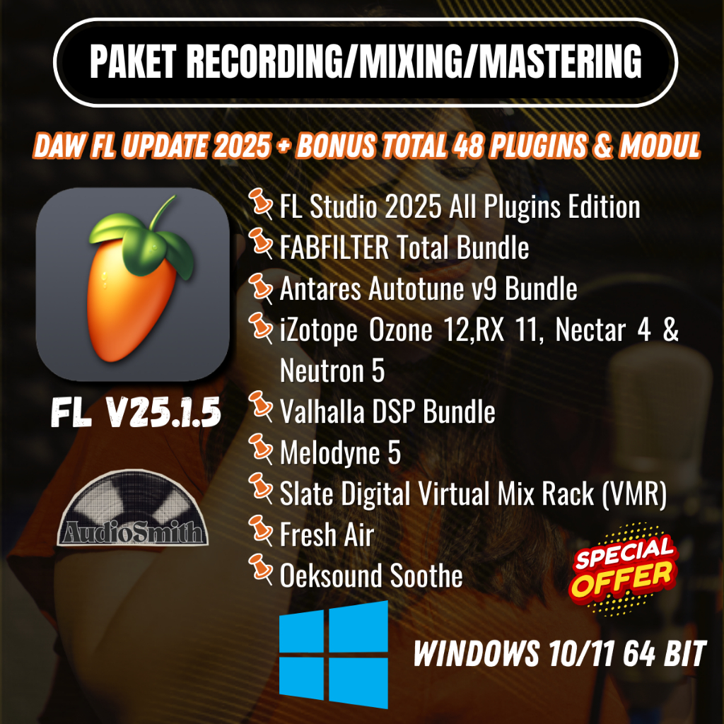 Jual FL Studio 25 All Plugins Edition Paket Lengkap Recording + Free ...