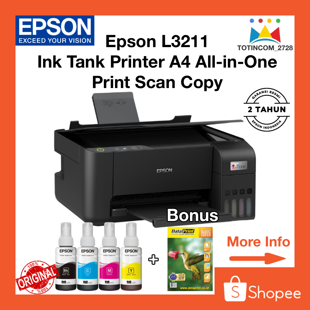 Jual Printer Epson L3211 baru Printer F4 Scanner A4 Fotocopy All in one ...