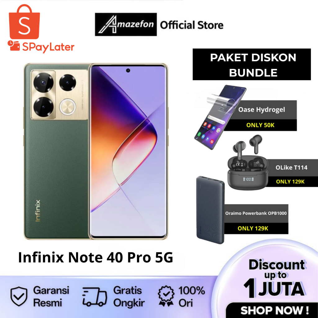 Jual Infinix Note 40 Pro [4G] [5G] 8GB+256GB | Mediatek Helio G99 ...