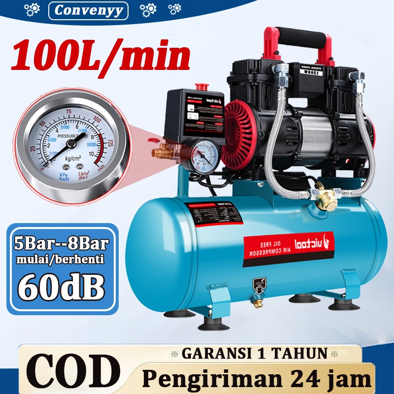 Jual Convenyy Kompresor angin listrik Bisu Oilless 100L/min Air ...