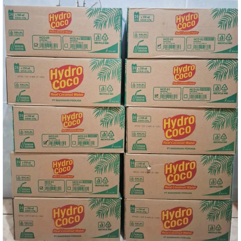 Jual Paket 1 Karton Minuman Hydro Coco Kemasan 250ml isi 24pcs | 330ml ...