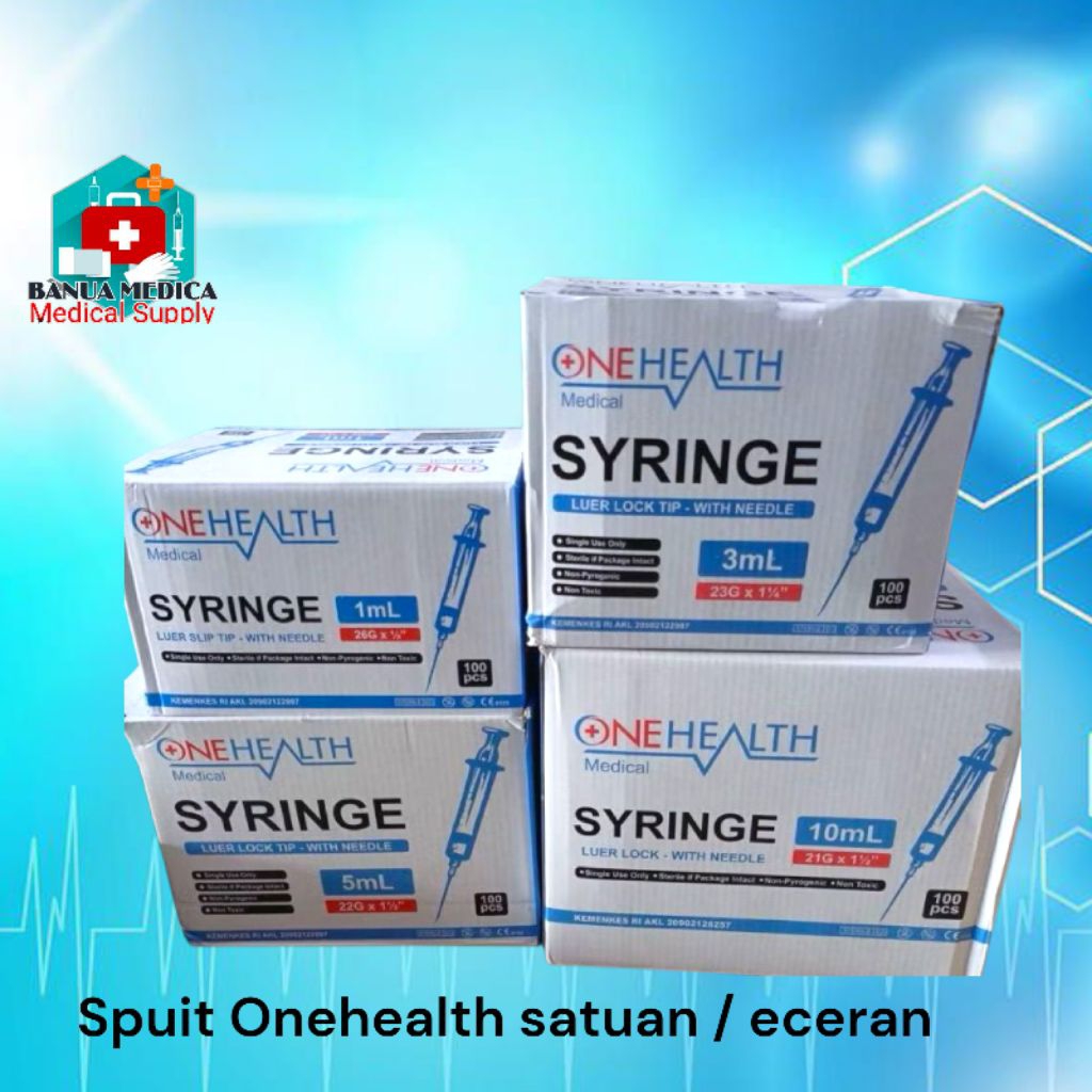 Jual Spuit Onehealth 1cc, 3cc, 5cc, 10cc satuan / eceran | Shopee Indonesia