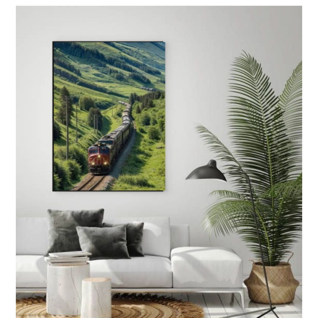 Jual POSTER CETAK, PEMANDANGAN KERETA API, hiasan dinding, lukisan ...