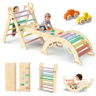 Jual BlueWood Pikler Triangle Set 7in1 Foldable Baby Climbing Toys ...