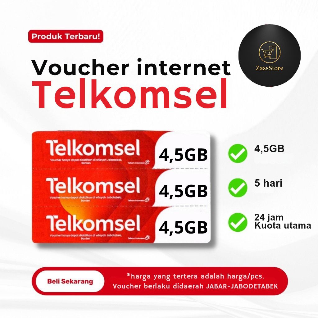 Jual Kode A | Voucher Telkomsel 4,5GB 5h Region JAWA& JABODETABEK ...