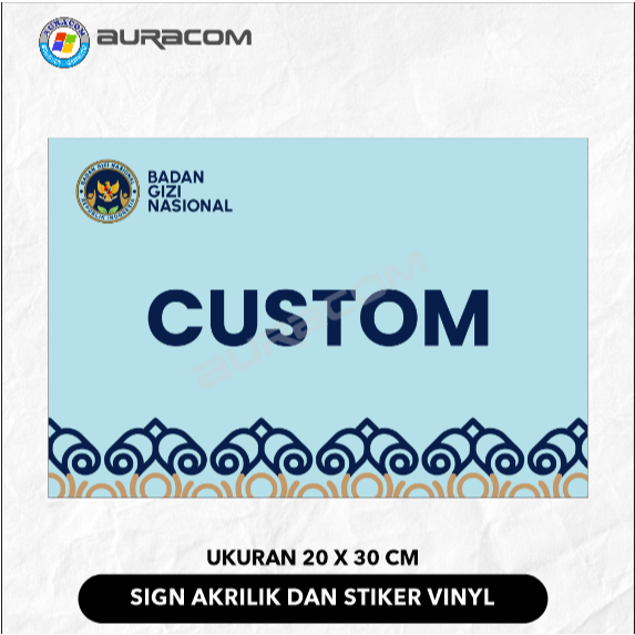 Jual Custom Akrilik Stiker Nama Ruang BGN C-251 | Shopee Indonesia