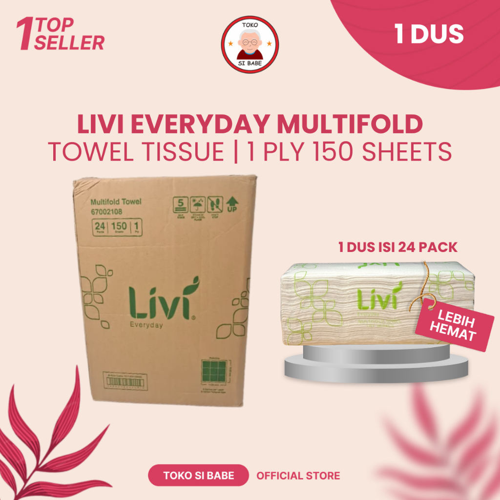 Jual [ PAKET 1 DUS ] TISSUE LIVI EVERYDAY MULTIFOLD TOWEL 1 PLY 150 ...