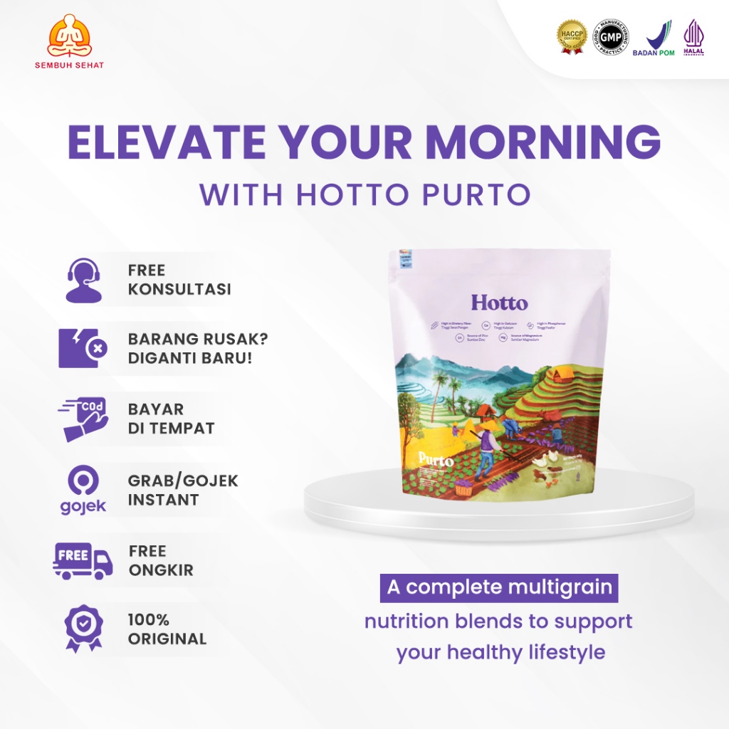 Jual Hotto Purto Multigrain Ubi Ungu Minuman Sehat Dan Halal Dengan ...