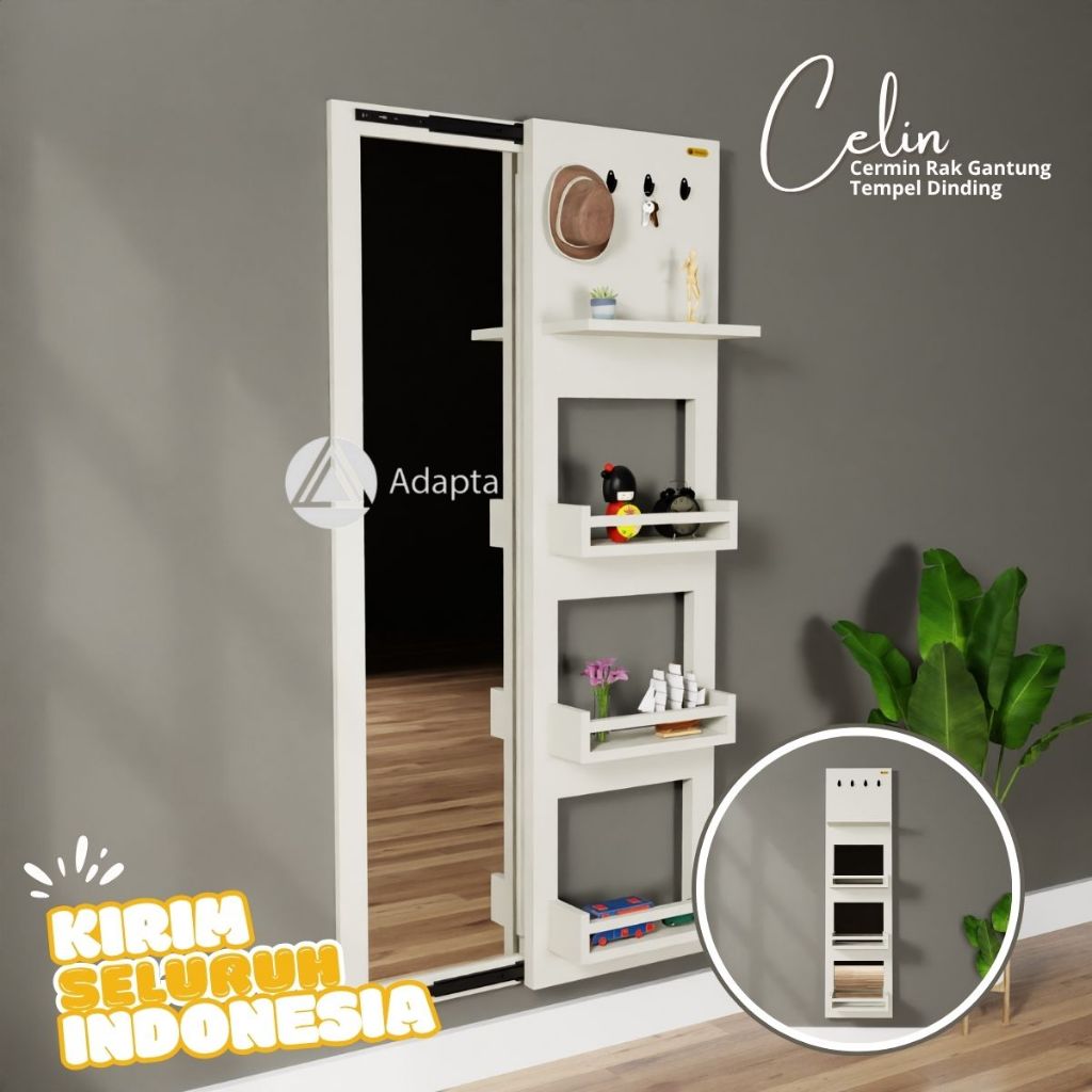 Jual Adapta-Cermin & Rak Pajangan Multifungsi-Standing Mirror Rak ...