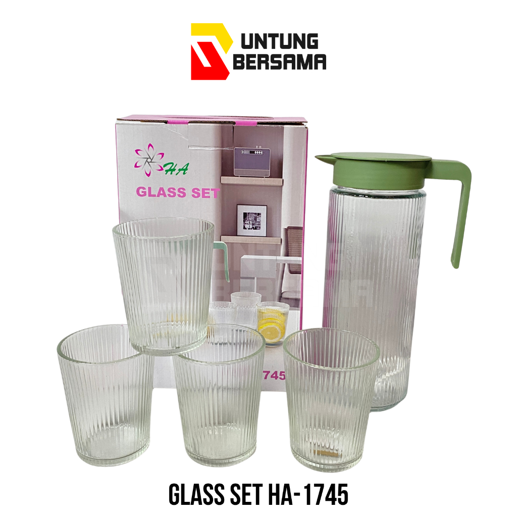 Jual PITCHER TEKO SET / GLASS SET HA-1745 / 1 SET TEKO + 4 GELAS ...
