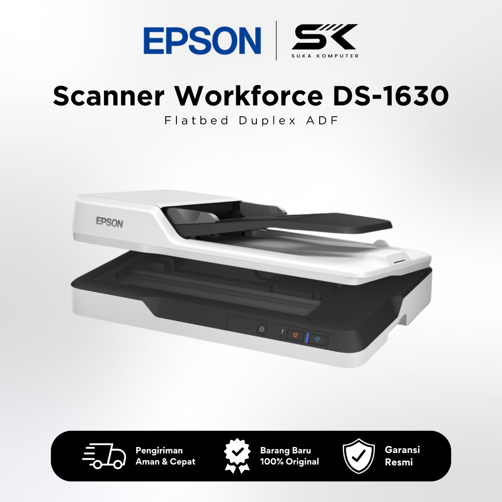 Jual Scanner EPSON WorkForce DS-1630 Flatbed Duplex ADF DS1630 | Shopee ...