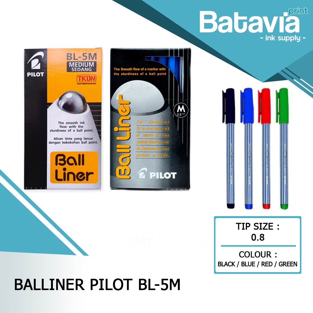 Jual PULPEN PILOT BALLINER BL-5M / M 0.8 mm 1 LUSIN ( 12 PCS ) | Shopee ...