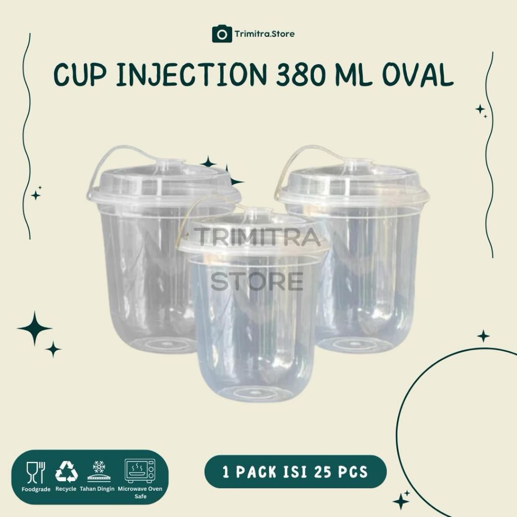 Jual ( Isi 25 Pcs ) Thinwall Cup Injection Oval 380 ML 12 OZ / PP Cup ...