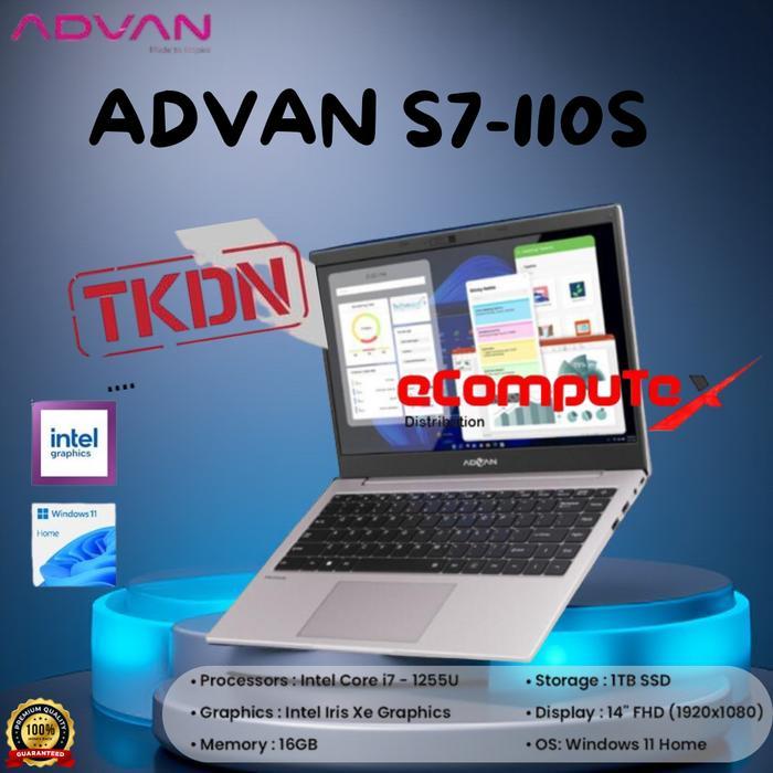Jual ADVAN Laptop S7-110S TKDN dengan Intel Core i7-1255U, 16GB RAM ...